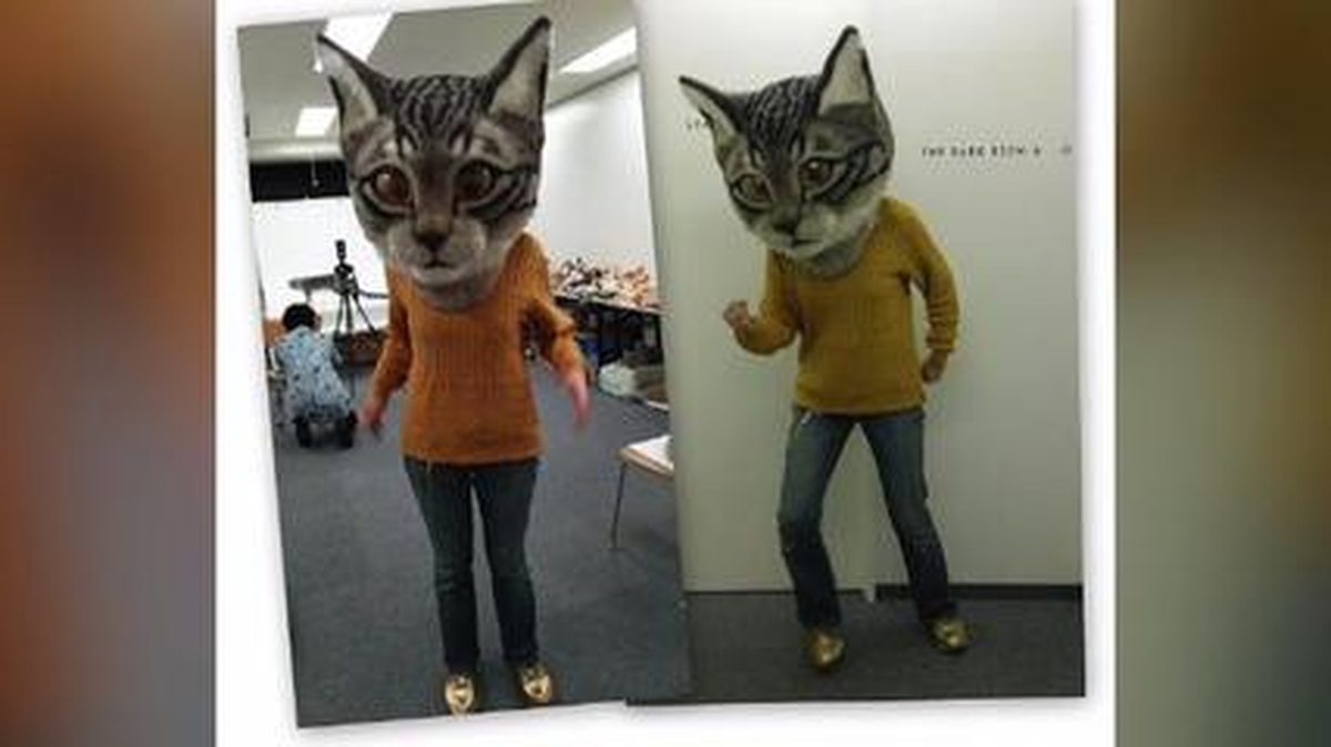 Oversized Realistic Cat Mask Makes Students Look Like Cat-human Hybrids ...