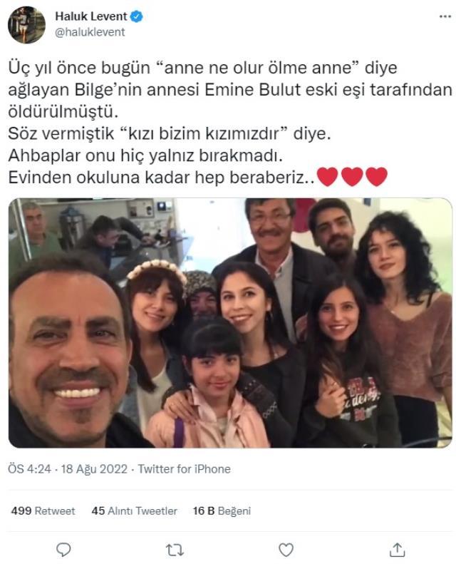 Haluk Levent, vahşice katledilen Emine Bulut'un kızıyla fotoğraf ...