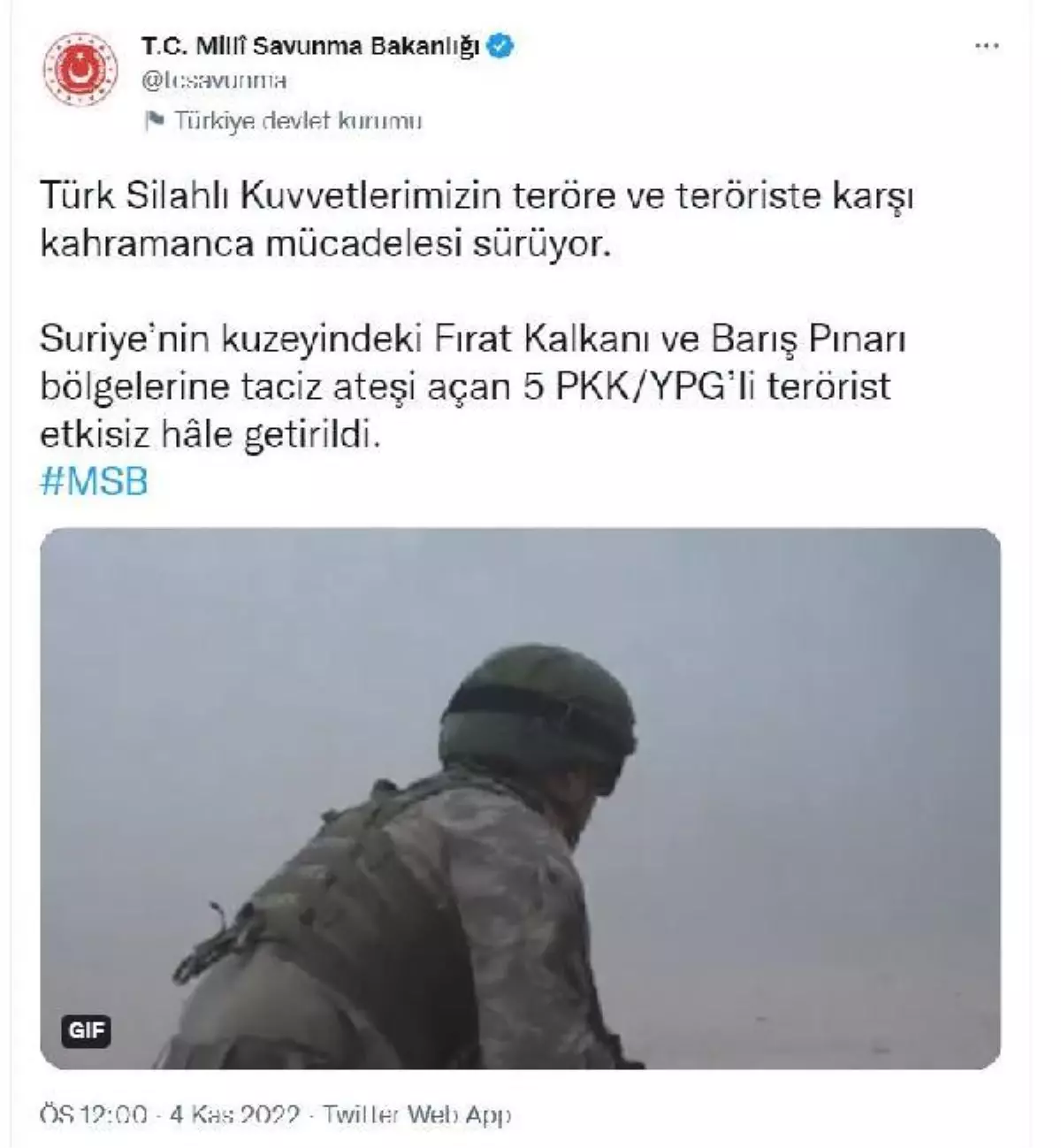 MSB: 5 terörist etkisiz hale getirildi - Son Dakika