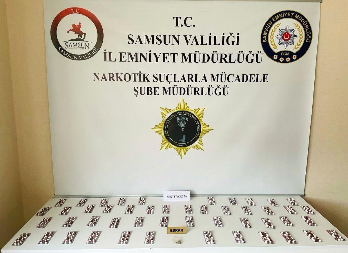 Samsun'da 672 adet sentetik ecza ele geçirildi, 1 kişi gözaltına alındı ...
