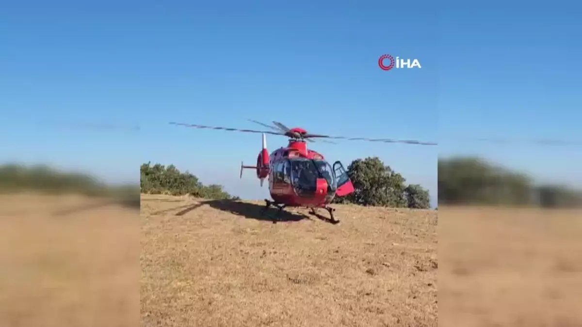 Dağlık alana düşen paraşütçü ambulans helikopterle hastaneye sevk ...