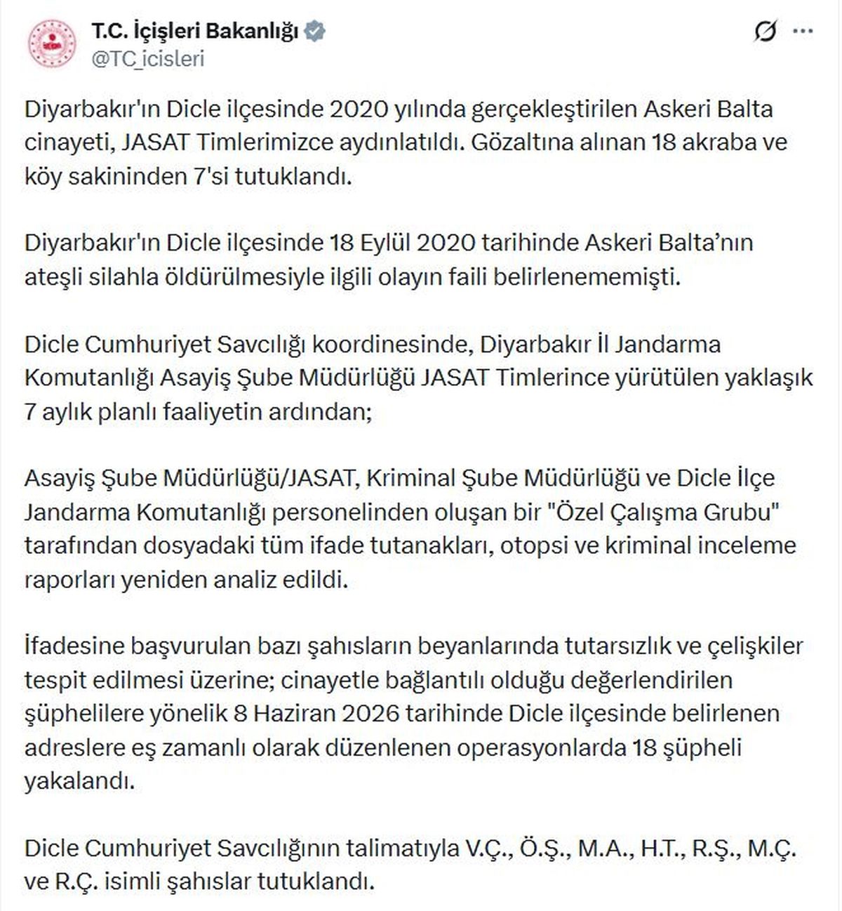 Askeri Balta Cinayeti Aydınlatıldı - Son Dakika
